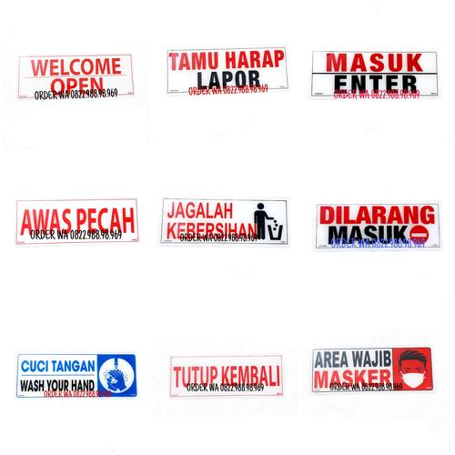 Jual AKRILIK INFORMASI - SIGN LABLE WARNING INFORMATION - LABEL RUANG ...