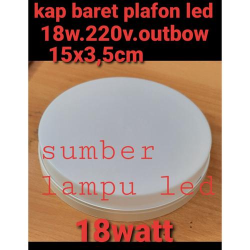 Jual kap baret ceiling plafon led 18watt 18w teras garasi led bulat 18 ...