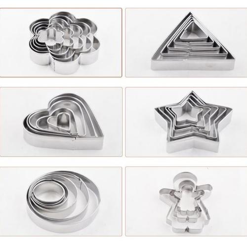 Jual Cookie cutter cetakan kue kering motif segitiga bulat hati bintang ...