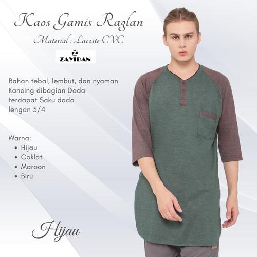 Promo Baju Kaos Gamis Raglan Zayidan Coklat - Kaos Muslim keren - Biru ...