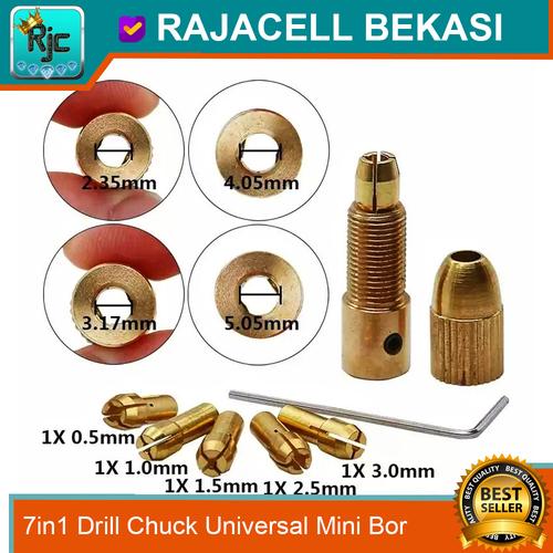 Jual 7in1 5pcs Chuck set Drill Collet motor DC Coupling mini Bor ...