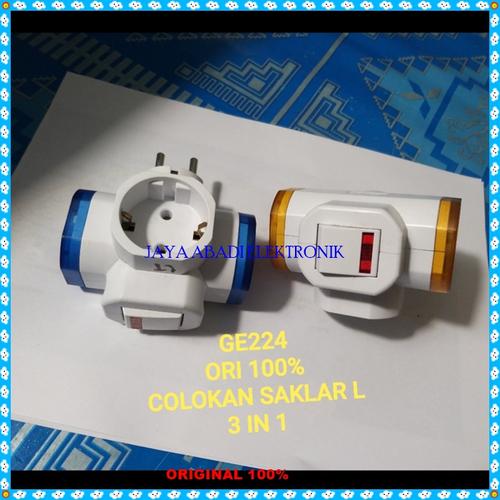 Jual ORIGINAL Colokan listrik kepiting 3 in1 saklar lampu Steker PITING ...