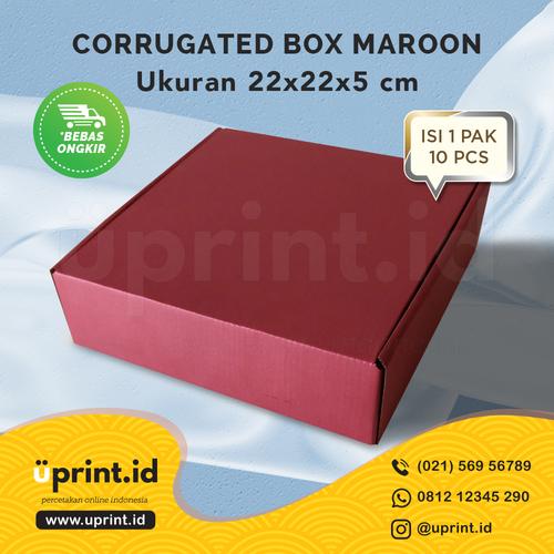 Jual Corrugated Box Polos |Dus Brownies |Ukuran 22x22x5|Maroon ...