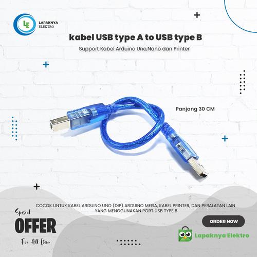 Jual kabel USB type A to USB type B kabel arduino uno 30 CM - Kab ...