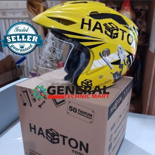Jual Helm Half Face Hasston Helm Motor Kuning Logo Haston Prohex ...