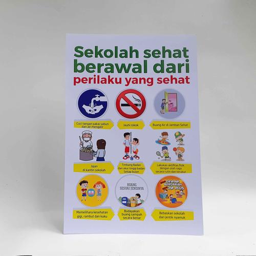 Jual Poster PHBS Sekolah - Sekolah Sehat Prestasi Meningkat - Kab ...