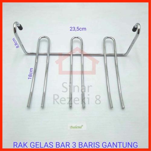 Jual Rak Gelas Bar 3 Jalur Gantung / Dapur Baris Wine Minibar Cabinet ...