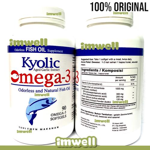 Jual Kyolic Garlic Extract Omega 3 Fish Oil 1000mg (90) - ORI - Jakarta ...