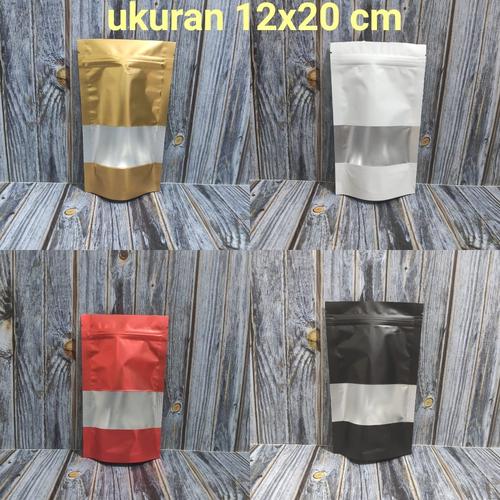 Jual standing pouch window metalized ukuran 12x20cm - Putih - Kota ...