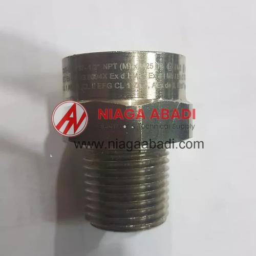 Jual Adaptor Reducer CMP-UK 737 Male 1/2 NPT x Female M25 Brass Nickel ...