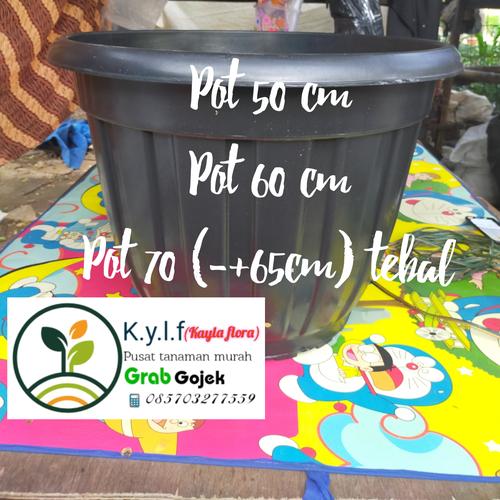 Jual pot tanaman / pot plastik besar / pot hitam uk 50cm,60cm,70 - 50 ...