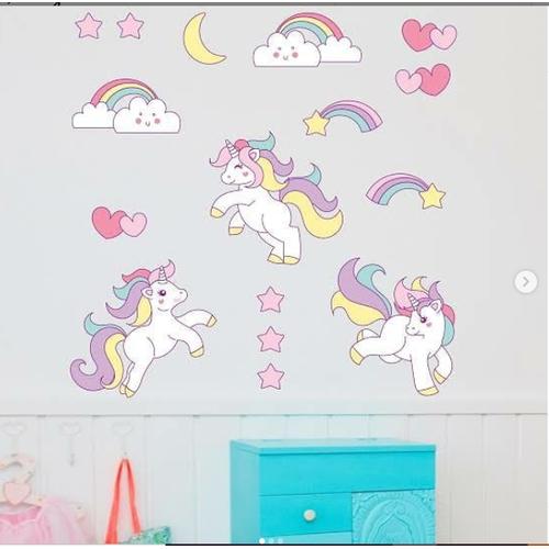 Jual Stiker Thema Unik / Wallsticker unicorn motive 1 - 70x70 Cm - Kab ...