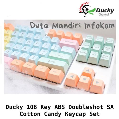 Promo Ducky Cotton Candy Keycaps 108 Keys ABS Doubleshot Mechanical ...