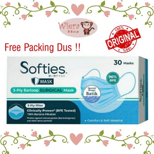 Jual SOFTIES MASK SURGICAL MASKER MEDIS MOTIF BATIK 3 LAPISAN - Jakarta ...