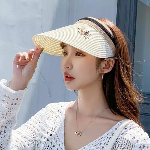 Jual Topi Straw Sun Visor Hat Topi Caddy Golf Anti Sinar UV Motif Lebah ...