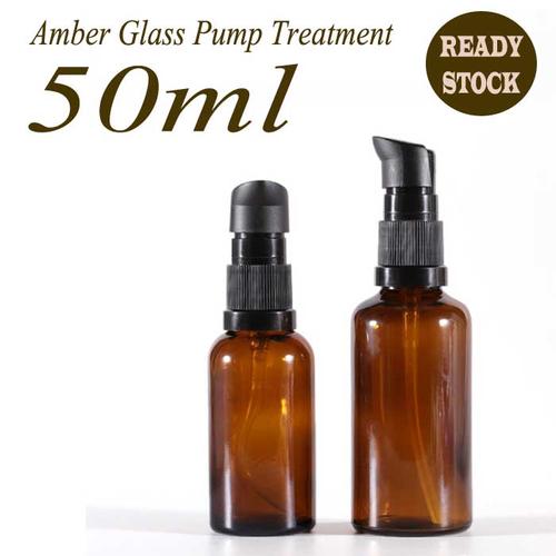 Jual Botol Serum Pump 50ml Botol Kosmetik Kaca Coklat Amber 50 ml ...