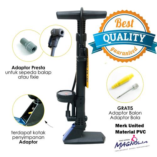 Jual Pompa United PM - 8801 Lantai / Angin / Pompa Ban Sepeda Fixie ...