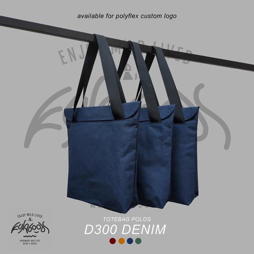 Jual TOTEBAG polos bahan D300 denim super tebal - Biru - Kota Surabaya ...