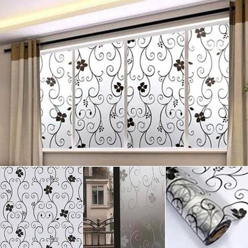 Jual Sticker kaca sandblast / Stiker Kaca motif ranting bunga / jendela ...