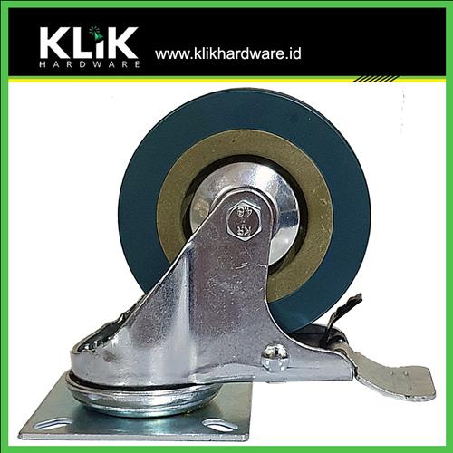 Jual Roda Karet 3 Inch Hidup Rem - Roda Kastor Etalase Trolley Troli 75 ...