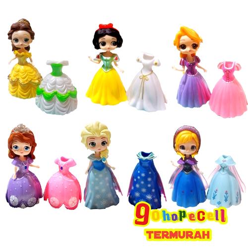 Jual Figure Princess Dysney Ganti Baju Set 6 Pcs bonus 12 Gaun Princess - rapunzel - Jakarta ...