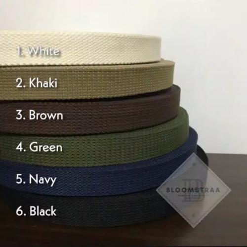Jual Webbing katun 25 mm 2,5 cm cotton webbing 25mm 2,5cm tali putih ...