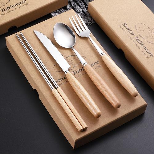 Jual Korean Wester Cutlery Set Sujeo Garpu Sendok Stainless Bamboo ...