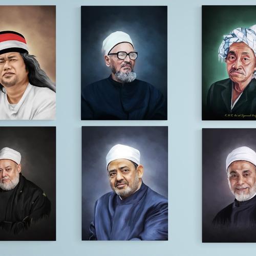 Jual POSTER KAYU MDF DEKORASI DINDING SMUDGE PAINTING TOKOH ULAMA ISLAM ...