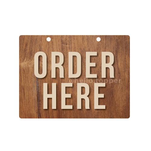 Jual Order Here Sign Unik Kayu| Signage Order Here Unik | Papan Kayu ...
