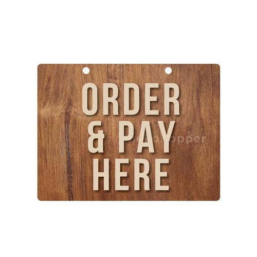 Jual Order & Pay Here Sign Unik Kayu| Signage Order & Pay Here ...