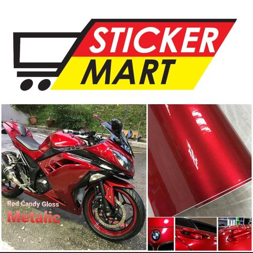 Jual Sticker Vinyl Motor Merah Metalik (red metallic paint) - Kota ...