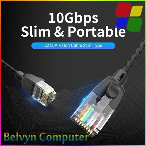 Jual Vention IBI - 10M Kabel LAN Slim RJ45 Cat6 Cat.6a Gigabit Ethernet ...