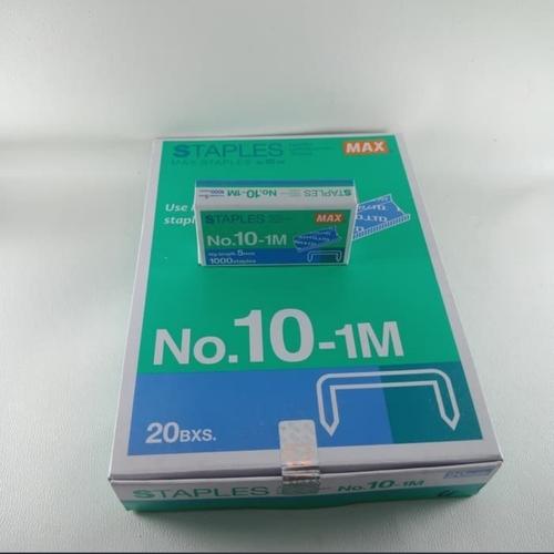 Jual isi staples max no10 satu dus isi 20 kotak kecil untuk stapler HD ...