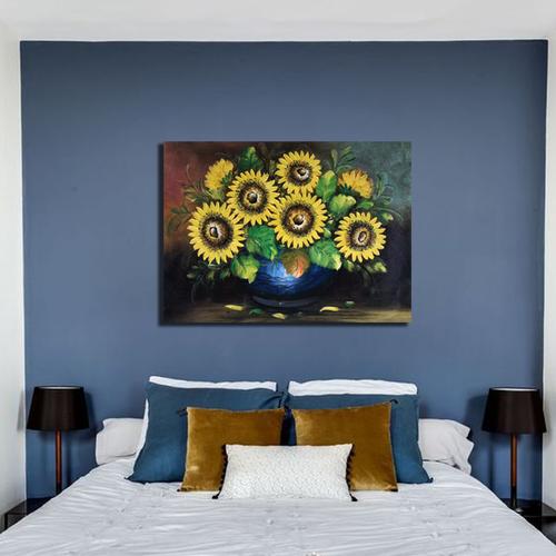 Jual Lukisan Bunga Matahari, Lukisan Palet (Timbul), Ukuran 80 x 60 cm ...
