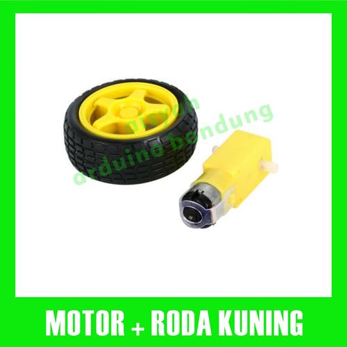 Promo Motor DC Gearbox + Roda Robot Motor DC Motor Gearbox Kuning ...