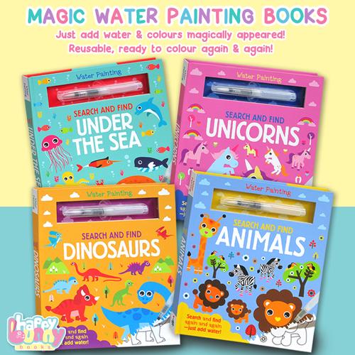 Jual Magic Water Painting Books (Sea, Animals, Unicorn, Dino, Jungle ...