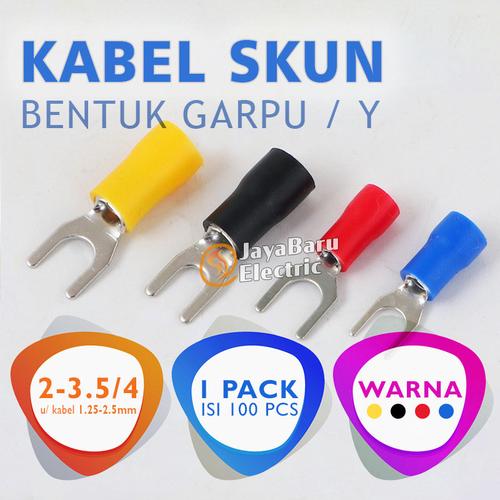 Jual Skun Scun Kabel Y Garpu Dengan Isolasi Terminal 2-3.5 2-4 2.5mm 2.5 - 2-4, Kuning - Jakarta ...