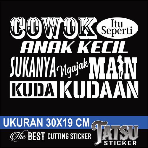 Jual CUTTING STICKER STIKER KACA MOBIL CANTER TRUK BIS KATA LUCU COWOK ...