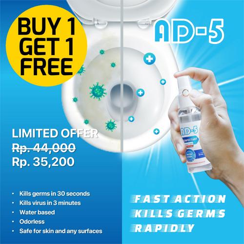 Jual Buy1Get1 Disinfektan AD-5 Toilet Disinfectant and Sanitizer ...