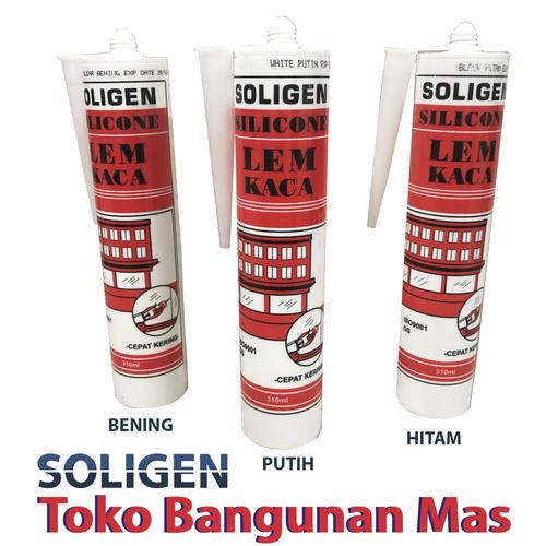 Jual LEM SEALANT LEM KACA Soligen Silicone Putih Hitam Clear Aquarium ...