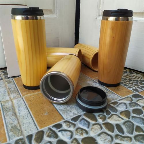 Jual Tumblr Tumbler kayu / wooden tumbler / coffee tumbler / mug botol ...