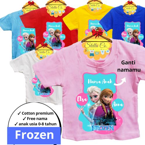 Jual Pakaian Baju Kaos / Jumpsuit custom nama anak frozen Elsa Anna ...