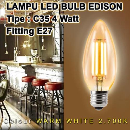 Jual Lampu Led Filament Candle 4w 4watt E27 Lampu Edison Fitting E27 ...