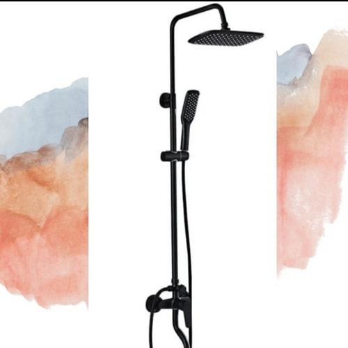 Jual shower tiang stainless hitam kran tiang shower stainless hitam ...