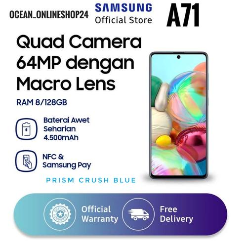 Jual SAMSUNG GALAXY A71 RAM 8/128GB ROM - BLUE - SNAPDRAGON 730G - SEIN ...