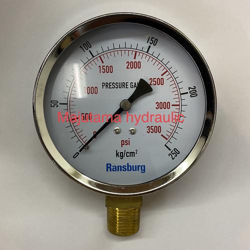 Jual Pressure gauge//manometer 4 inch 250 bar(kg/cm2)black steel ...