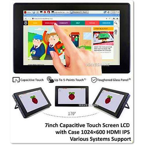 Jual Capacitive Touch Screen LCD with Case 1024x600 HDMI 7inch IPS ...