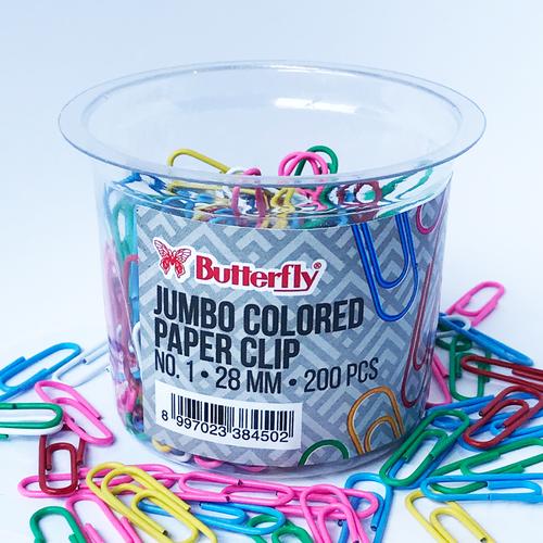 Jual Paper Clip / Klip / Penjepit Kertas Butterfly Warna (isi 200 pcs ...