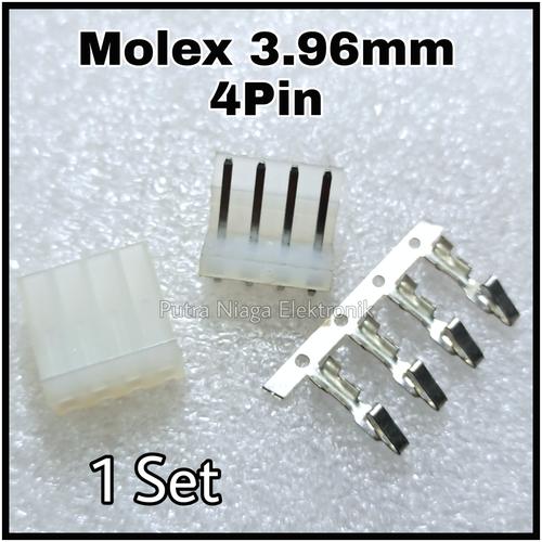 Jual (1 Set) Molex Besar 4 Pin 3.96mm Header 4p 3.96 mm Male Female ...