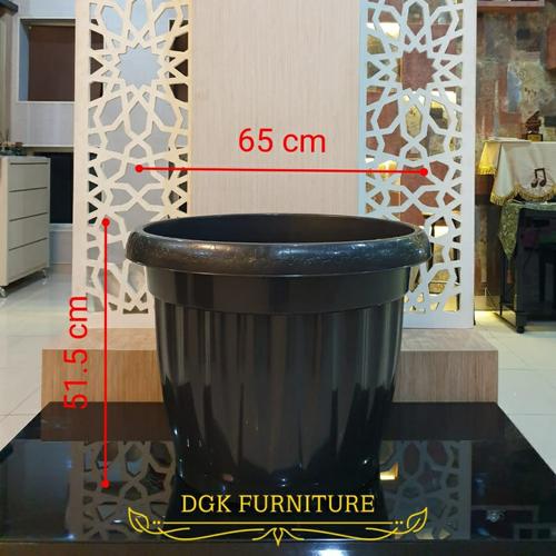 Jual Pot Bunga Bulat Besar Jumbo Plastik Hitam Murah Diameter 65 cm ...